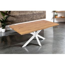 Esstisch JOSY / wildeichenfarben / 180x90 / Spider-Gestell Wei&szlig;