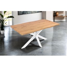 Esstisch JOSY / wildeichenfarben / 160x85 / Spider-Gestell Wei&szlig;