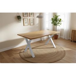 Esstisch DUA / 160x85 / X-Gestell Silber