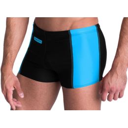 Badehose AQUARTI "Badehose Aquarti Herren Badehose mit Rei&szlig;verschlusstasche", Herren, Gr. L, N-Gr, blau (schwarz, blau), Obermaterial: 80% Polyamid PA. 20% Elasthan EL., Badehosen Badehose