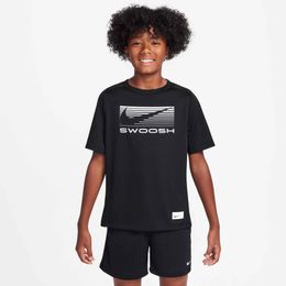 T-Shirt Nike "B NK DF MULTI SS TOP GX LOVE", Jungen, Gr. XS (116/122), schwarz, schwarz, Obermaterial: 100% Polyester, Shirts T-Shirt, f&uuml;r Jugendliche, sportlicher Stil, f&uuml;r Freizeit und Aktivit&auml;ten