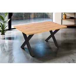 Esstisch JOSY / wildeichenfarben / 160x85 / X-Gestell Schwarz