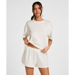 Hunkem&ouml;ller Pyjama HUNKEM&Ouml;LLER "Pyjamaset Baumwoll", Damen, Gr. L, wei&szlig;, 100% Baumwolle, Homewear-Sets Pyjama