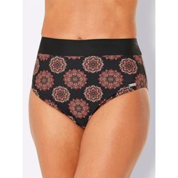 feel good sheego Gro&szlig;e Gr&ouml;&szlig;en Bikini-Slip im Druck-Dessin, schwarz-rot-bedruckt, Gr&ouml;&szlig;e 44 - Damen