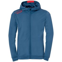 Trainingsjacke Kempa "Trainingsjacke PLAYER HOOD JACKET Kids", M&auml;dchen, Gr. 116, schwarz (ice grau, fluo rot), Obermaterial: 100% Polyester PES., Jacken Trainingsjacke