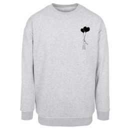 Rundhalspullover Merchcode "Merchcode Love In The Air Sweat Crewneck", Herren, Gr. S, grau, 65% Baumwolle, 35% Polyester, mehrfarbig, oversize, ohne Ausschnitt, Pullover Rundhalspullover
