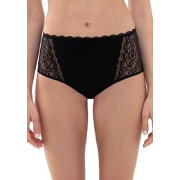 Taillenslip Mey "Amorous", Damen, Gr. 38, schwarz, Spitze, Obermaterial: 87% Polyamid, 13% Elasthan, k&ouml;rpernah, Unterhosen Taillenslip, Seiten mit Spitze verziert