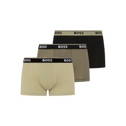 Trunk BOSS, Herren, Gr. XL, 3 Stk., beige (open gr&uuml;n 355), Jersey, Obermaterial: 95% Baumwolle, 5% Elasthan, k&ouml;rpernah, Unterhosen, aus Stretch-Baumwolle, elastischer Bund, mittlere Bundh&ouml;he