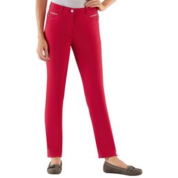 Stretch-Hose Stehmann, Damen, Gr. 19, Kurzgr&ouml;&szlig;en, rot (kirschrot), 72% Viskose, 25% Polyamid, 3% Elasthan, unifarben, lang, Hosen, Topseller