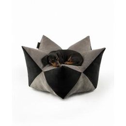 Lionto Hundebett - Kronenkissen grau/ schwarz M
