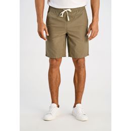 Shorts LINDBERGH "Freizeitshorts Relaxed Fit", Herren, Gr. L, army, Obermaterial: 100% Baumwolle, unifarben, relaxed fit, Hosen Shorts