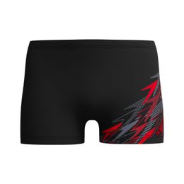 Badehose Speedo, Herren, Gr. 6M, N-Gr, blk, rot, Obermaterial: 80% Nylon, 20% Elasthan, Badehosen Badehose, schnell trocknend