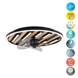 OTTO HOME LED Deckenleuchte "Deckenventilator Vollo", schwarz, 1, &Oslash; 50cm H: 12,5cm, 1 Stk., Leuchten, inkl. Ventilator, dimmbar, CCT, Memory, Nachtlicht, Timer, IR-Fernbed., LED Deckenleuchte