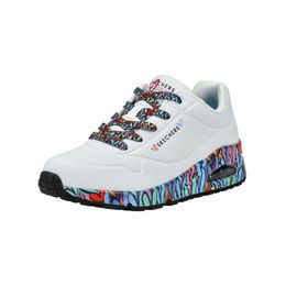 Sneaker Skechers "Skechers Sneaker Lederimitat", Damen, Gr. 36, wei&szlig; (wei&szlig; kombi), Lederimitat, Schuhe Sneaker