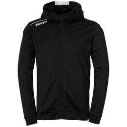 Trainingsjacke Kempa "Trainingsjacke PLAYER HOOD JACKET Kids", M&auml;dchen, Gr. 116, schwarz (schwarz, wei&szlig;), Obermaterial: 100% Polyester PES., Jacken Trainingsjacke