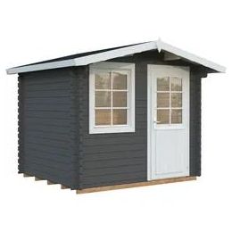 Gartenhaus Palmako "Emma", dunkelgrau, wei&szlig;, Fu&szlig;boden im Gartenhaus, ohne Dacheindeckung, Massivholz, Gartenh&auml;user, Gartenhaus, verschiedene Farben