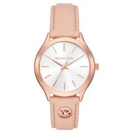 Quarzuhr Michael Kors "SLIM RUNWAY", beige (rosa), Armbanduhren, Damen, Quarzuhr, Armbanduhr, Damenuhr, Lederarmband, analog