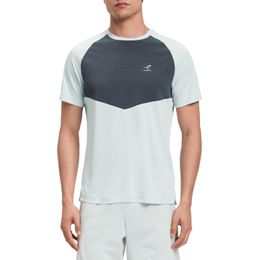 Laufshirt Energetics "HE.-T-SHIRT STEFAN SHORT SLEEVE M", Herren, Gr. S, blau ice, anthrazit, Web, Obermaterial: 100% Polyester, unifarben, regular fit normal, Rundhals, Raglan&auml;rmel abgesteppte Kante, Shirts Laufshirt, Regular fit, Kurzarm, Rundhalsausschnitt, f&uuml;r Erwachsene
