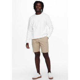 Only & Sons Shorts ONLY & SONS "ONSCAM LIFE SHORTS PK 8237", Herren, Gr. M, N-Gr, chinchilla, Web, Obermaterial: 98% Baumwolle, 2% Elasthan, unifarben, regular fit kniefrei, Hosen Shorts, Baumwollmischung, regular fit