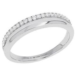 Fingerring Tom Tailor "Schmuck Geschenk Silber 925" Gr. 60, silber (silberfarben, kristallwei&szlig;), Fingerringe, Damen, 60, Silber 925 (Sterlingsilber), 2mm, Fingerring, mit Zirkonia (synth.)