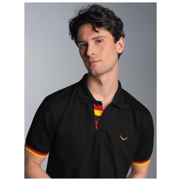 Poloshirt TRIGEMA "TRIGEMA Deutschland Poloshirt", Herren, Gr. M, schwarz, Piqu&eacute;, 100% Baumwolle, Basic, ohne Ausschnitt, Shirts