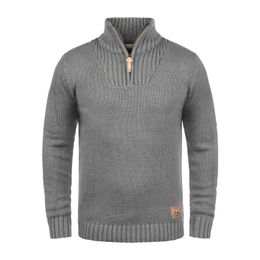 !Solid Troyer SOLID "Troyer SDPetro", Herren, Gr. L, grau (grau mel), Obermaterial: 50% Baumwolle CO. 50% Polyacryl PAN., Pullover Troyer