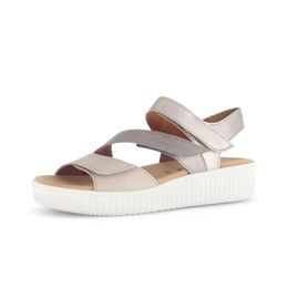 Plateausandaletten Gabor "Plateau Sandale", Damen, Gr. 37, beige, Schuhe
