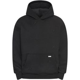 Kapuzensweatshirt DROPSIZE "Dropsize Herren Dropsize Heavy Oversize Allover Embo Hoodie", Herren, Gr. L, schwarz, 70% Baumwolle, 30% Polyester, unifarben, Sweatshirts