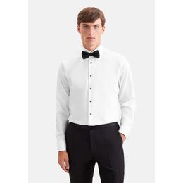 Smokinghemd Seidensticker, Herren, Gr. XS (36), normale &Auml;rmell&auml;ngen, wei&szlig;, 100% Baumwolle, unifarben, slim fit, Doppelmanschette, Hemden, Slim 1/1 Kentkragen Uni