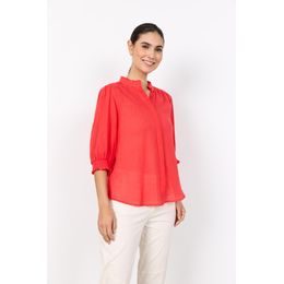 Kurzarmbluse soyaconcept "SC-FABIANA 3", Damen, Gr. L, bittersweet, Web, Obermaterial: 100% Baumwolle, unifarben, normal, Rundhals, gesmokt, Blusen, Baumwolle