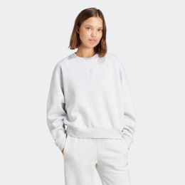 Sweatshirt adidas Sportswear "W SL FC SWT", Damen, Gr. L, grau (light grau heather, wei&szlig;), Obermaterial: 70% Baumwolle, 30% Polyester, normal, Rundhals, angesetztes B&uuml;ndchen, Sweatshirts Sweatshirt