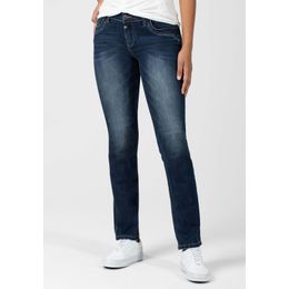 Slim-fit-Jeans Timezone "Slim TahilaTZ", Damen, Gr. 32, L&auml;nge 30, blau, 70% Baumwolle 20% Polyester 9% Viskose 1% Elastan, Jeans Slim-fit-Jeans