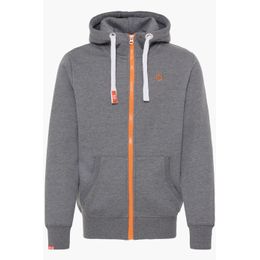 !Solid Kapuzensweatjacke SOLID "Kapuzensweatjacke SDBenn", Herren, Gr. M, grau (grau mel), Obermaterial: 50% Baumwolle CO. 50% Polyester PES., Sweatjacken