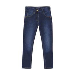 5-Pocket-Jeans Minymo "5-Pocket-Jeans MIJeans", M&auml;dchen, Gr. 104, N-Gr, blau (dunkelblau denim), Obermaterial: 80% Baumwolle CO. 19% Polyester PES. 1% Elasthan EL., Hosen 5-Pocket-Jeans