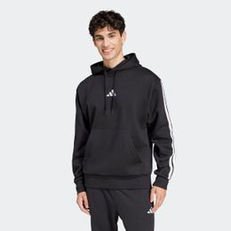 Kapuzensweatshirt adidas Sportswear "ESSENTIALS 3-STREIFEN HOODIE", Herren, Gr. M, schwarz-wei&szlig; (schwarz, wei&szlig;), Obermaterial: 55% Baumwolle, 36% Polyester, 9% Viskose, angesetztes B&uuml;ndchen, Sweatshirts