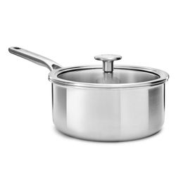 KitchenAid CC003256-001 Stielkasserolle mit Glasdeckel 1.5L 16cm Edelstahl