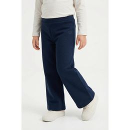 Jerseyhose KIDS Only "KOGADA-NELLA HEART PANT FR JRS NOOS", M&auml;dchen, Gr. 140, N-Gr, navy blazer print:navy blazer emb. heart, Jersey, Obermaterial: 53% Polyester, 42% Viskose, 5% Elasthan, unifarben, relaxed fit lang, Hosen Jerseyhose
