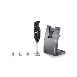 Unold Elektro ESGE Zauberstab Design Edition Marmor-Schwarz 91012 Stabmixer (200 Watt, langlebiger, robuster AC-Motor, Made in Switzerland, 2 Stufen, 12.000/17.000 U/Min., Sicherheits-Twinschalter, Aufsteckzentrierung, Zubeh&ouml;r: Multimesser, Schlagscheibe, Fleisch- und G