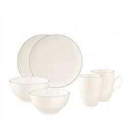 Seltmann Weiden Fr&uuml;hst&uuml;cks-Set Savona Grey Line 6er Set