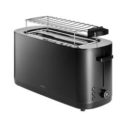 Zwilling 1026860 Enfinigy Langschlitz-Toaster (Langschlitztoaster, 4 Scheiben, 1800 W, Edelstahl, Schwarz, Br&ouml;tchenaufsatz, Auftaufunktion, Aufw&auml;rmfunktion)