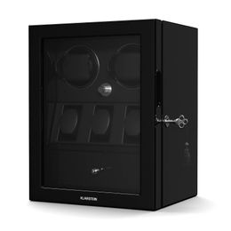 Klarstein ChronoVault Uhrenbeweger 2+3 Uhren vegan Hochglanz 4 Modi Mabuchi Motor LED Schublade Schwarz