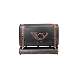 HMF 509 Briefkasten Antiker Koffer mit POSTHORN PH1, 38 x 45 x 10 cm, Kupfer