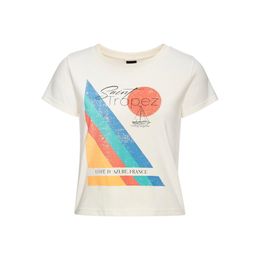 Bench T-Shirt Damen Gr&ouml;&szlig;e XS blau / dunkelgelb / orange / wei&szlig;