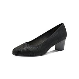 Jana Damen Pumps mit Reptil-Pr&auml;gung, schwarz, Gr&ouml;&szlig;e 40
