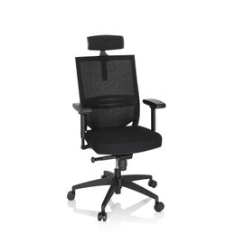 hjh OFFICE Profi B&uuml;rostuhl PORTO MAX HIGH I Stoff / Netzstoff mit Armlehnen (h&ouml;henverstellbar)