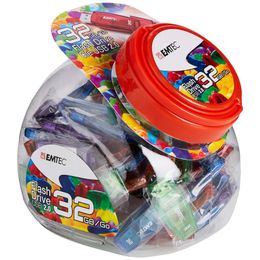 Emtec C410 Color Mix - Bonbonglas 2.0, 80 USB-Sticks (ECMMD32GC410JAR80)