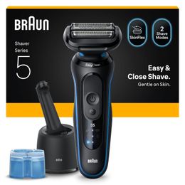 Braun Series 5 Elektrorasierer, SmartCare Center, 52-B7000cc Herrenrasierer (Akkubetrieb, 3 flexible Klingen, 2 Rasiermodi (Turbo-Modus und Standard-Modus), 4in1 SmartCare Center, kabellose Laufzeit bis zu 50 Min., 100% wasserdicht, hergestellt in Deutschl