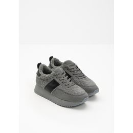 bonprix Gef&uuml;tterter Plateau-Sneaker, grau, Gr.36, Kuscheliger Plateau Sneaker mit Warmfutter