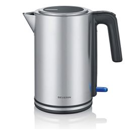 Severin WK 3449 Wasserkocher (1,7 Liter, 2400 Watt, Edelstahl/Kunststoff, Schwarz/Silber)