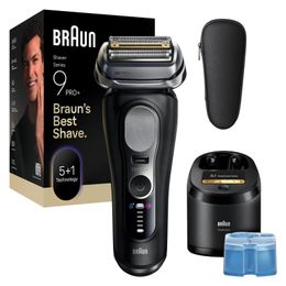 Braun Series 9 PRO+ 9660cc Elektrorasierer, Pro-SensoAdapt, SmartCare Center, 9660cc Herrenrasierer (Akkubetrieb, 5+1 Scherkopf-Technologie, Direct&;Cut Klinge, ProTrimmer, hautschonende OptiFoil, SkinGuard, titanbeschichtete ProLift-Klinge, Pro-SensoAdapt